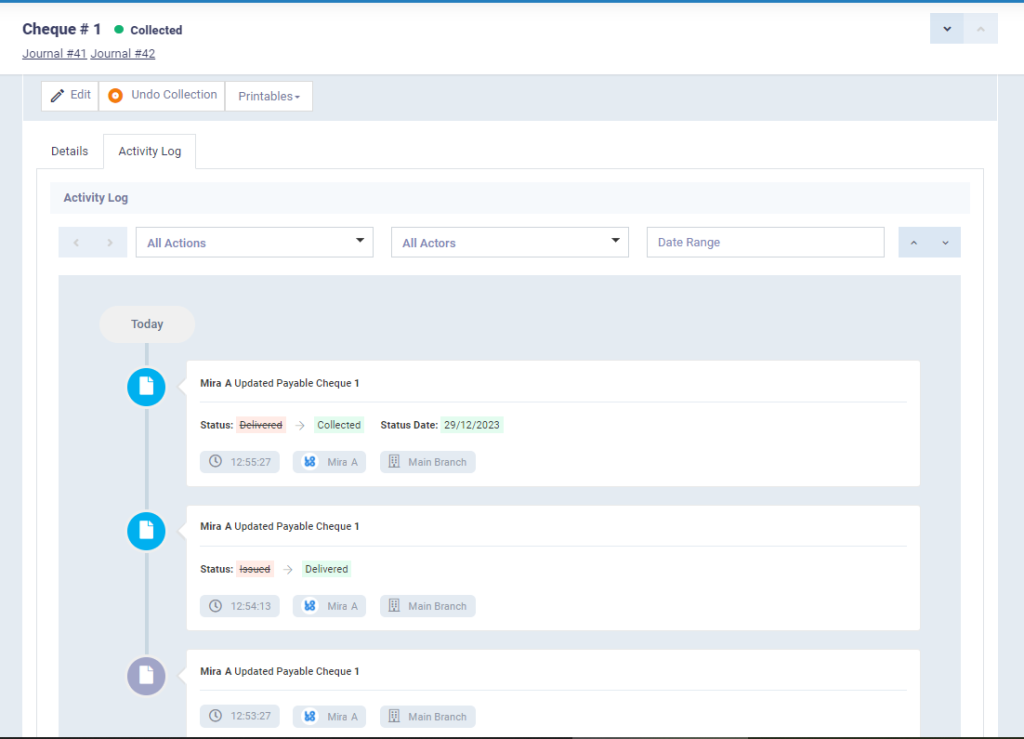 Cheque Cycle Guide - Enerpize Knowledge Base