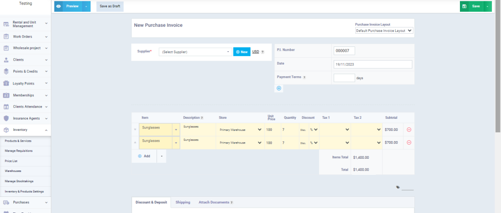 Adding a Consolidated Invoice for a Group of Warehouse Requisitions ...