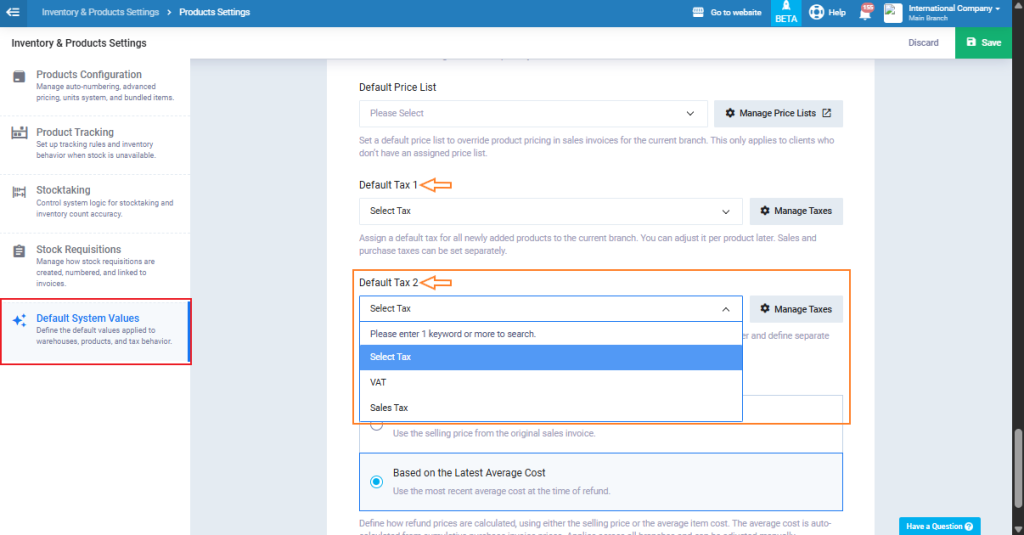Assigning a Unified Tax in a Default form to All Products - Enerpize ...